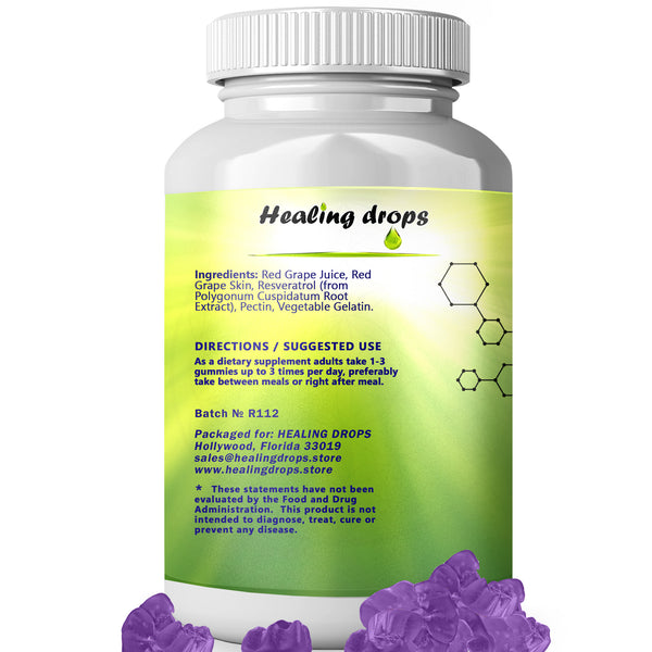 Resveratrol supplements Gummies longevity Immune Digestive Antioxidant ...